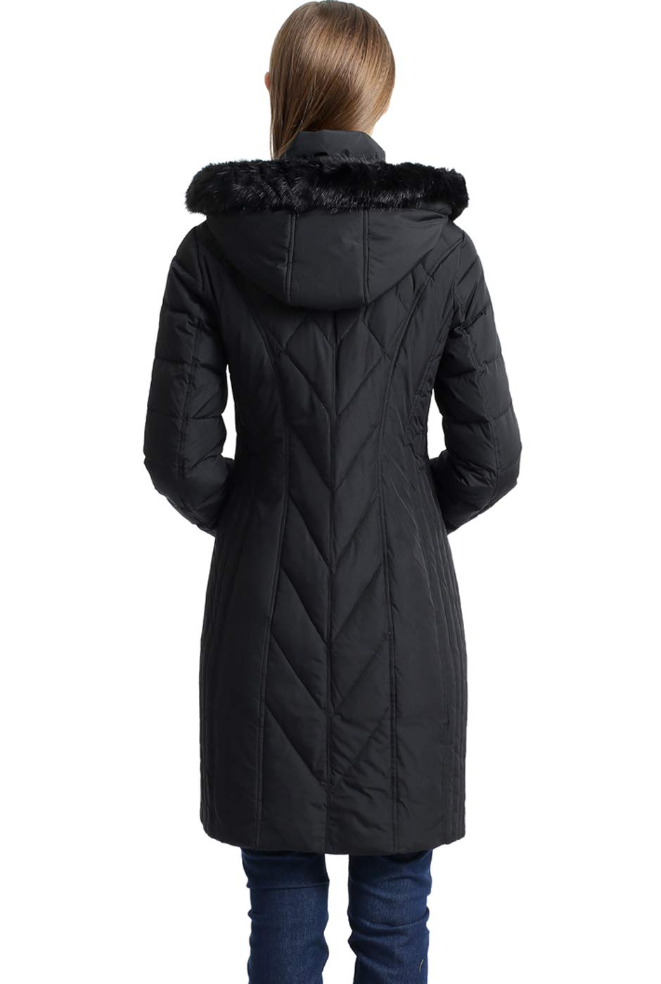 BGSD Women Addi Waterproof Hooded Long Down Parka Coat Novelty Winter Jacket Black X-Large