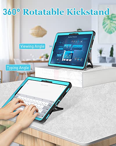 Case for Samsung Tab S7/S8 11 Inch 2022: Military Grade Shockproof Protective TPU Cover for Galaxy Tablet S7 11 Inch 2020 W/Stand - Handle - Shoulder Strap - S-Pen Holder -Mint Green