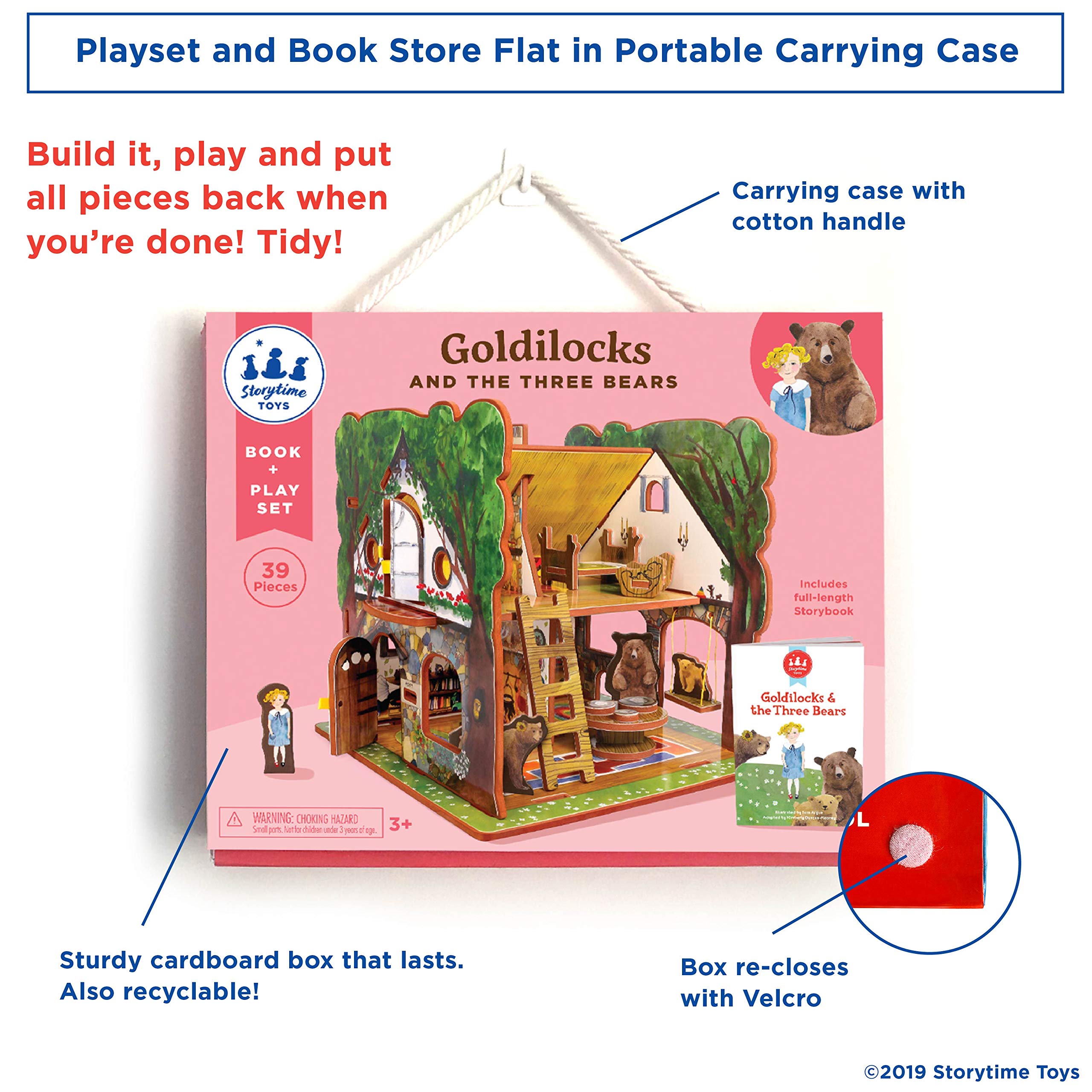 STORYTIME TOYS Goldilocks and The Three Bears 3D Puzzle - Book and Toy Set - 3 in 1 - Book, Build, and Play