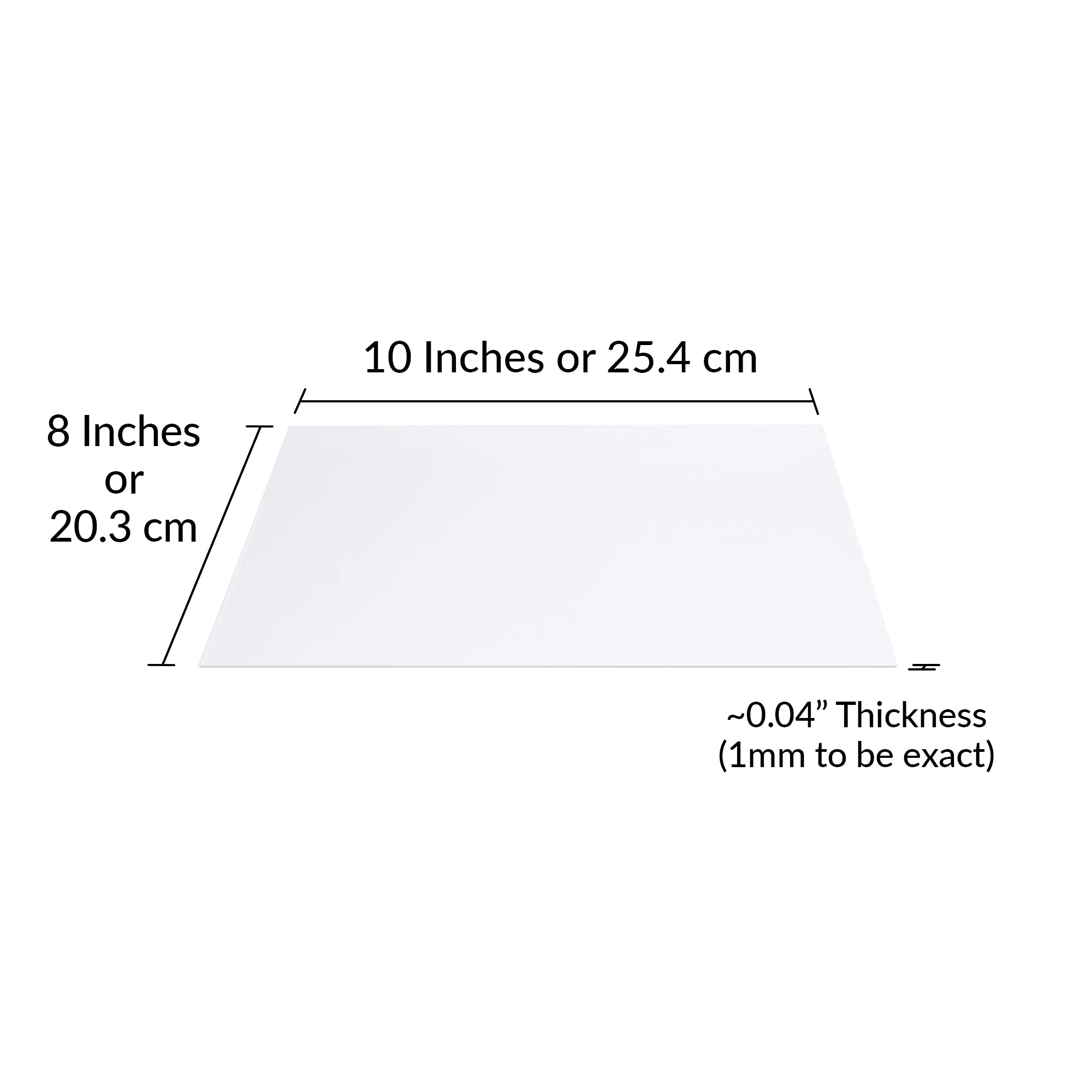 SimbaLux Acrylic Sheet Clear Plexiglass 8” x 10” 0.04” Thick (1mm) Pack of 10 Transparent Plastic Plexi Glass Board with Protective Paper for Photo Frame Replacement, DIY Display Projects, Craft