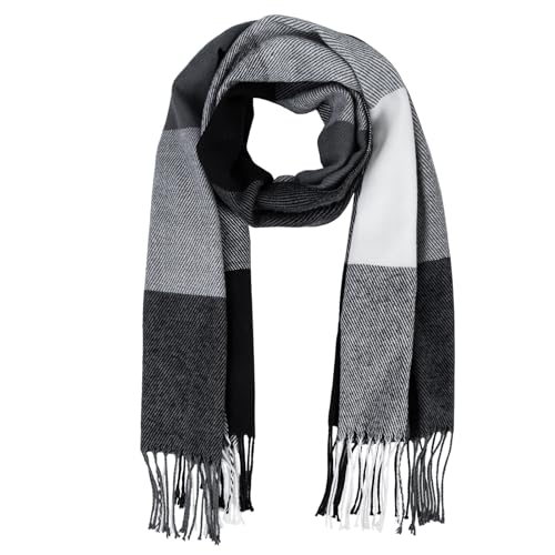 YSense Women's Long Plaid Blanket Scarf Chunky Oversized Winter Fall Warm Scarf Big Tartan Scarves Wrap Shawl Ladies Gifts