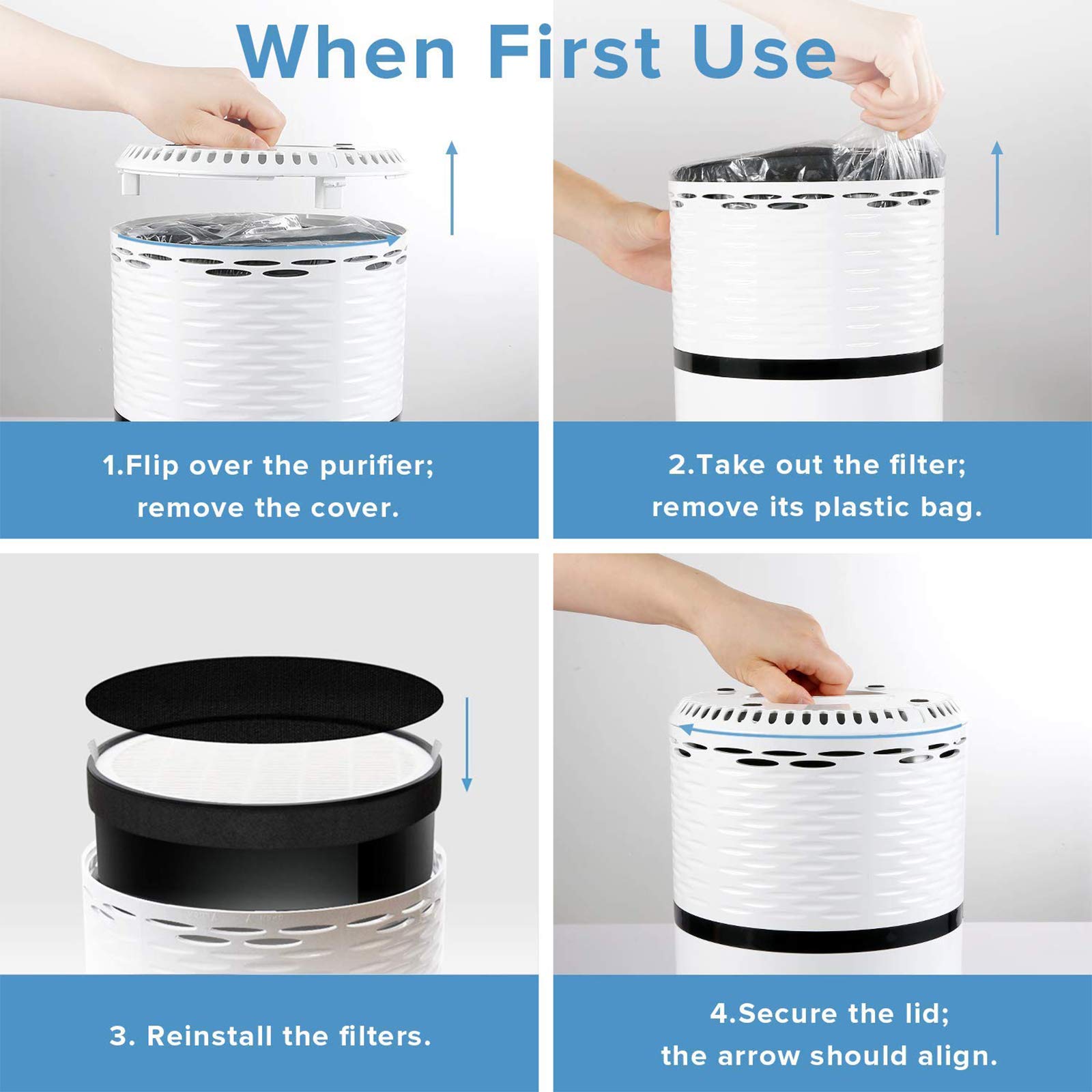 LEVOIT LV-H132 Air Purifier Replacement Filter, 3-in-1 Nylon Pre-Filter, High-Efficiency Activated Carbon, LV-H132-RF, 4 Pack