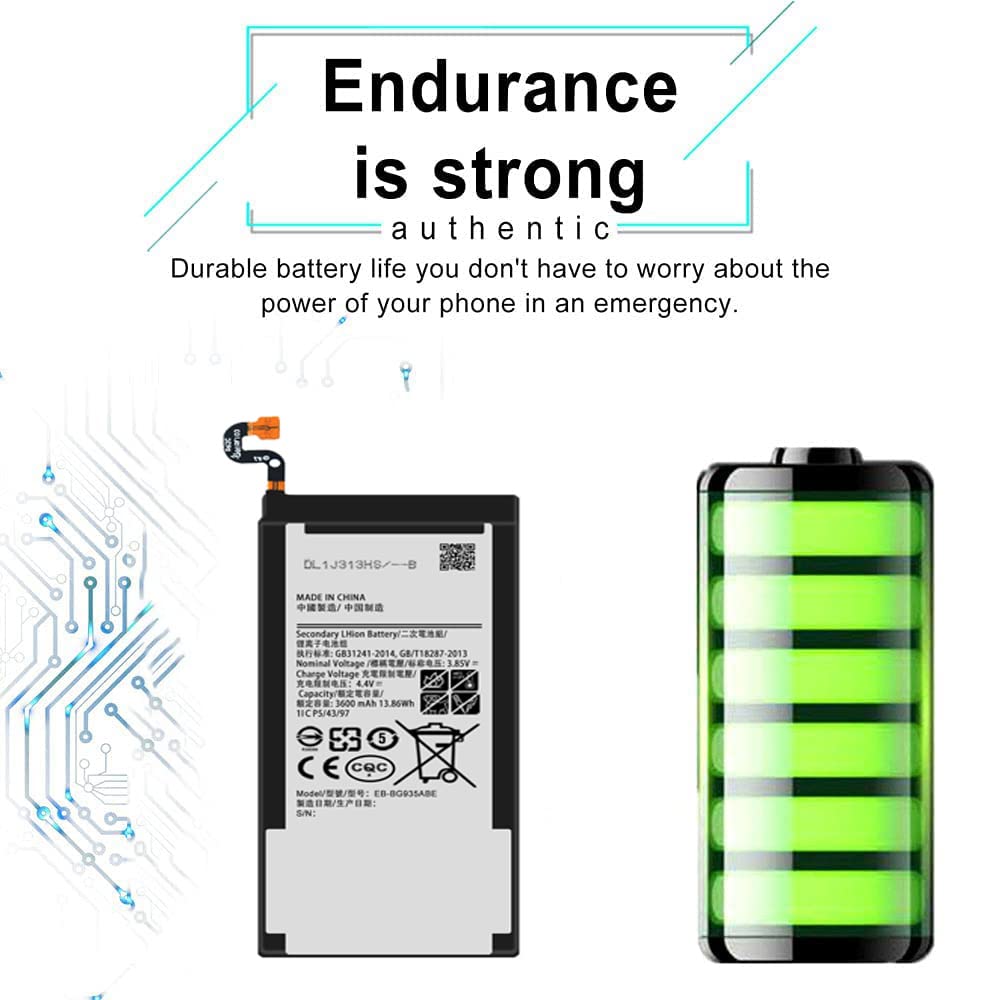 DDONG Replacement Battery EB-BG935ABE for Samsung Galaxy S7 Edge G935V Verizon, G935A AT&T,G935T T-Mobile, G935P Sprint, G935R4 US Cellular Battery Free Adhesive Tool