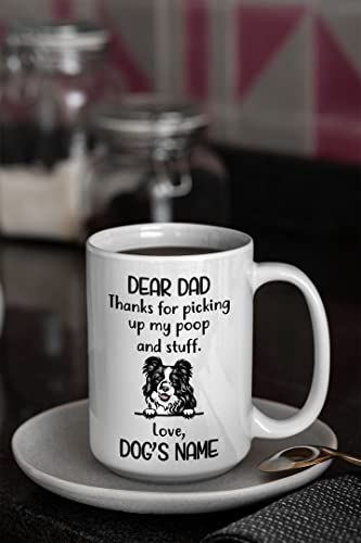 Personalized Border Collie Coffee Mug, Custom Dog Name, Customized Gifts For Dog Dad, Father's Day, Birthday Halloween Xmas Thanksgiving Gift For Dog Lovers, Thanks For Picking Up My Stuff Mugs