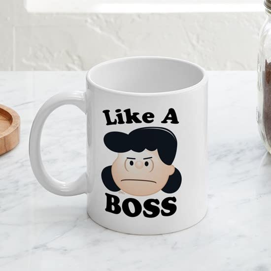 CafePress Peanuts Emoji Like A Boss Ceramic Coffee Mug, Tea Cup 11 oz