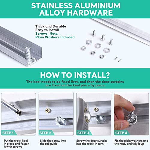 LovePads Customizable Plastic Door Curtain Strips, Magnetic Entry Curtain Panel, Heavy Duty Low Temp Waterproof Commercial Curtains for Walk-in Freezer Store Partition Doorway, Clear 12" x 72" (2 pcs)