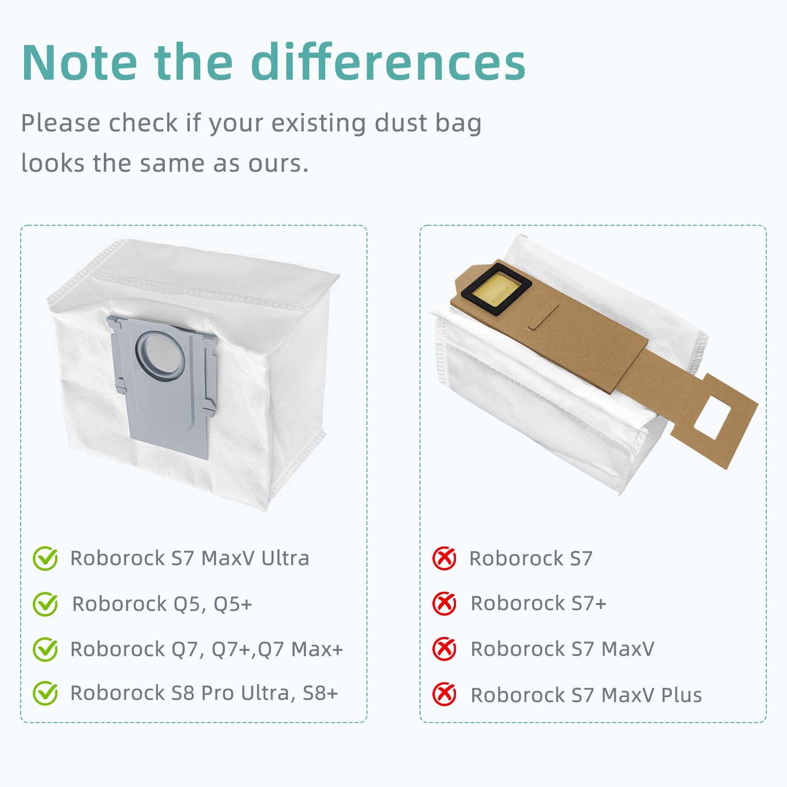 6 Pcs Replacement Dust Bags Refill Kit Compatible with Roborock Q5 Max+ / S8+ / S8 Pro Ultra / S7 MaxV Ultra / S7 Max Ultra / Q7+ / Q7 Max+ / Q8 Max+ / Q5 Pro+ / Q5+ Robotic Vacuums 3L Large Capacity