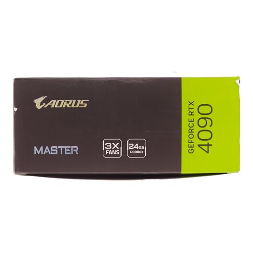 Gigabyte GeForce RTX 4090 AORUS Master 24GB Graphics Card - 24GB GDDR6X, 384bits, LCD Edge View, RGB Fusion, Core 2550Mhz, Metal Back Plate, DP 1.4, HDMI 2.1a, NVIDIA DLSS 3, GV-N4090AORUS M-24GD