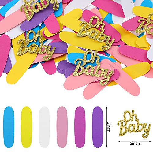 350 Pieces Baby Confetti Sprinkles Baby Shower Table Confetti Decorations Donut Paper Baby Confetti Sprinkles for Baby Shower (Classic Style)