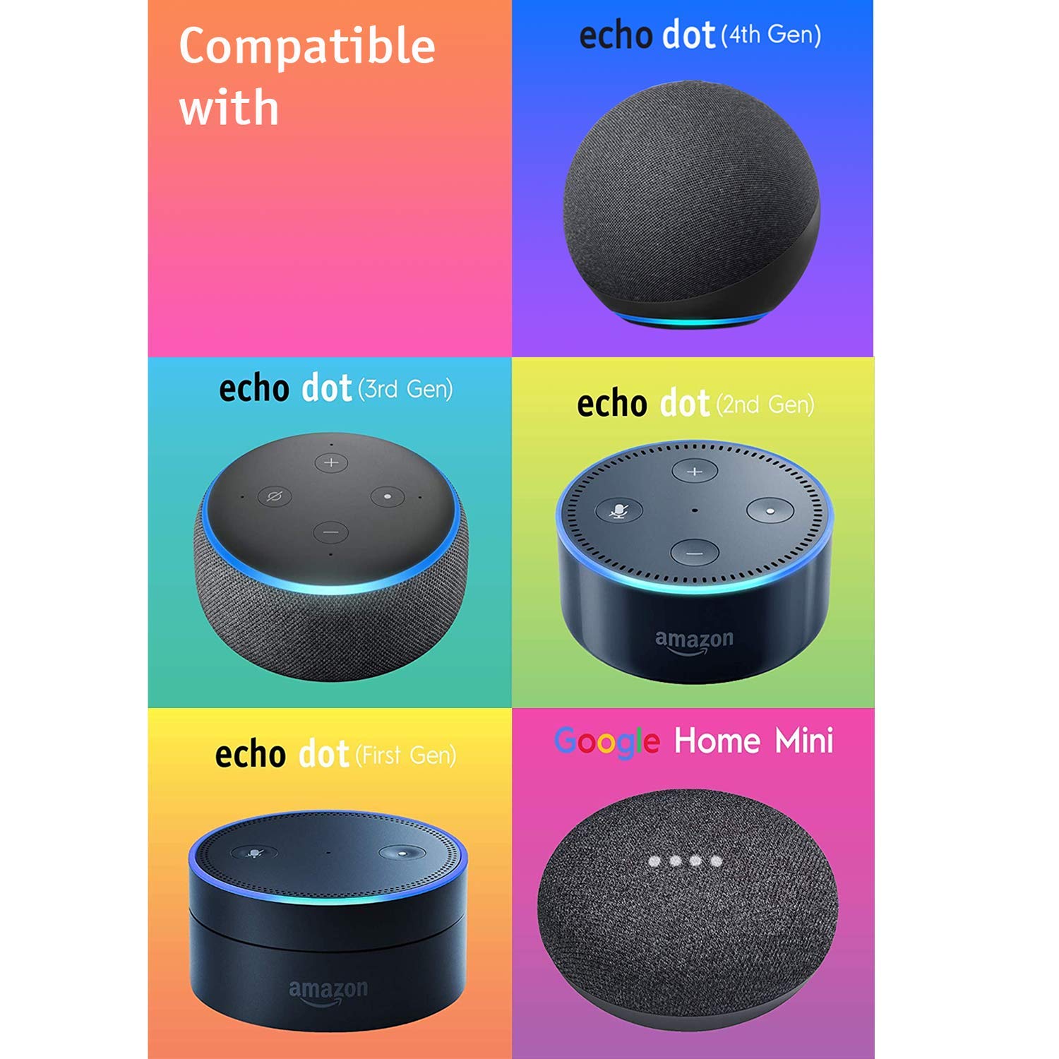 Dekodots Smart Speaker Table Stand (Lion) - Decorative Holder for Amazon Echo Dot or Google Home Mini - Portable Design, No Sound or Microphone Interference - Durable Poly-Resin