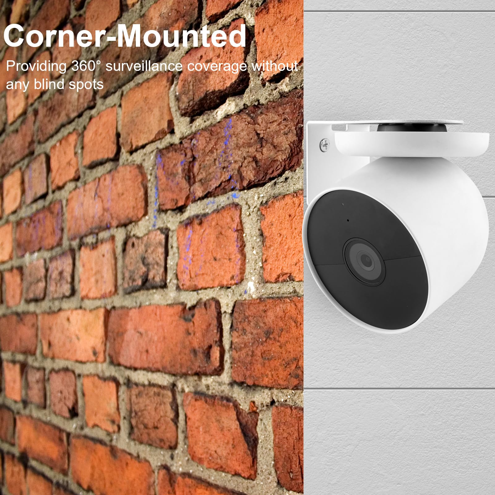 UYODM 2Pack Adhesive Metal Wall Mount Bracket Compatible with Google Nest Cam Outdoor or Indoor, Battery - 2nd Generation, VHB Stick On,No Drilling Mounting Get The Best View,Two Ways Installation