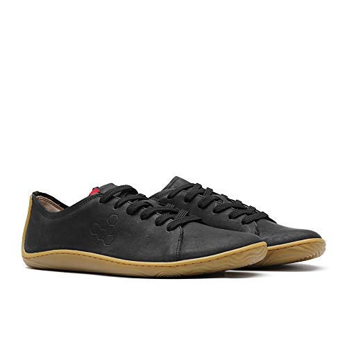 Vivobarefoot Addis, Womens Classic Leather lace-up with a Barefoot Feel & a Social Conscience Black