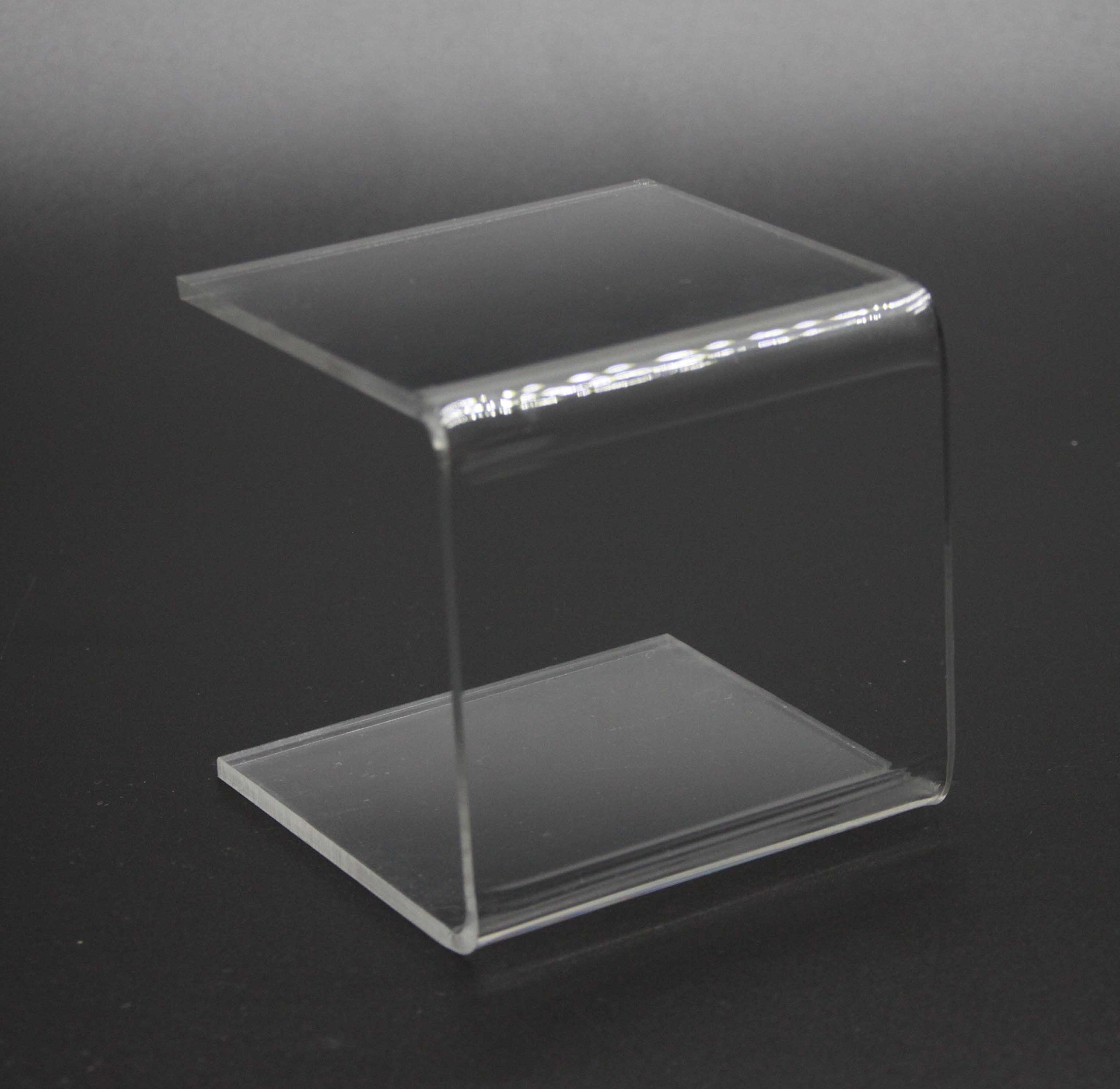 FixtureDisplays® One Riser Combo 5" Cube 3-Sided Clear Plexiglass Pedestal Lucite Acrylic Display Risers Jewelry Showcase Fixtures - 1/8" Thick 16905-5INCH