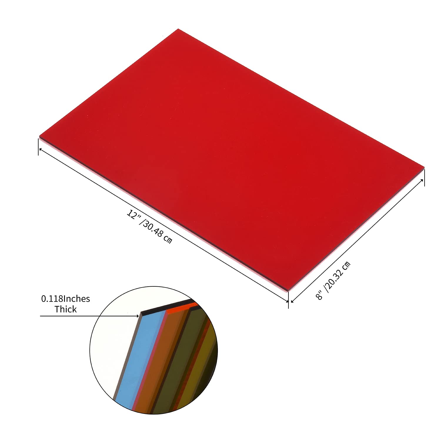 6 Pack 8 x 12 Colored Cast Acrylic Sheet,1/8" Translucent Plexiglass Sheet,Colored Plastic Sheet…