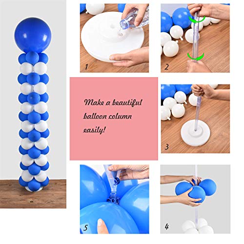 2 Set Balloon Column Stand Kit with Base Pole Balloon Clips Fixed Spike, UPGRADE 65 Inch Height Balloon Tower Decorations for Wedding Baby Shower Birthday Bachelorette Graduation Party Parties Events