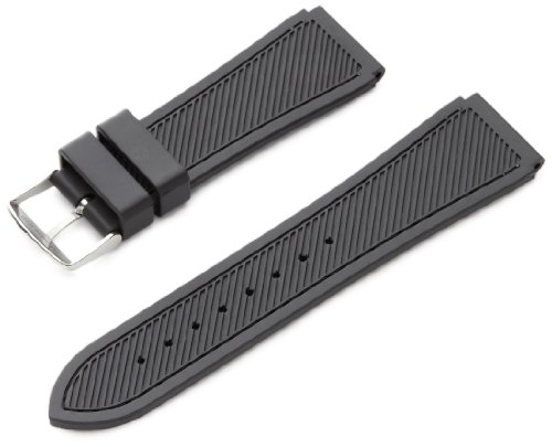 Hadley-Roma 18mm 'Men's' Rubber Watch Strap, Color:Black (Model: MS3445RA 180)