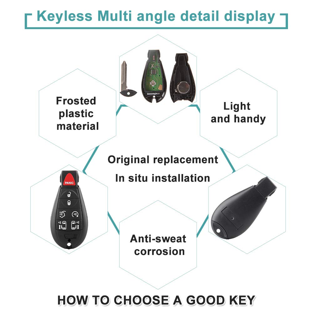 SELEAD Flip Key Fob 7 Buttons Keyless Entry Remote fit for 2008-2015 Town andamp Dodge Grand Caravan Volkswagen Routan Antitheft Keyless Entry Systems M3N5WY783X 2pcs US Stock