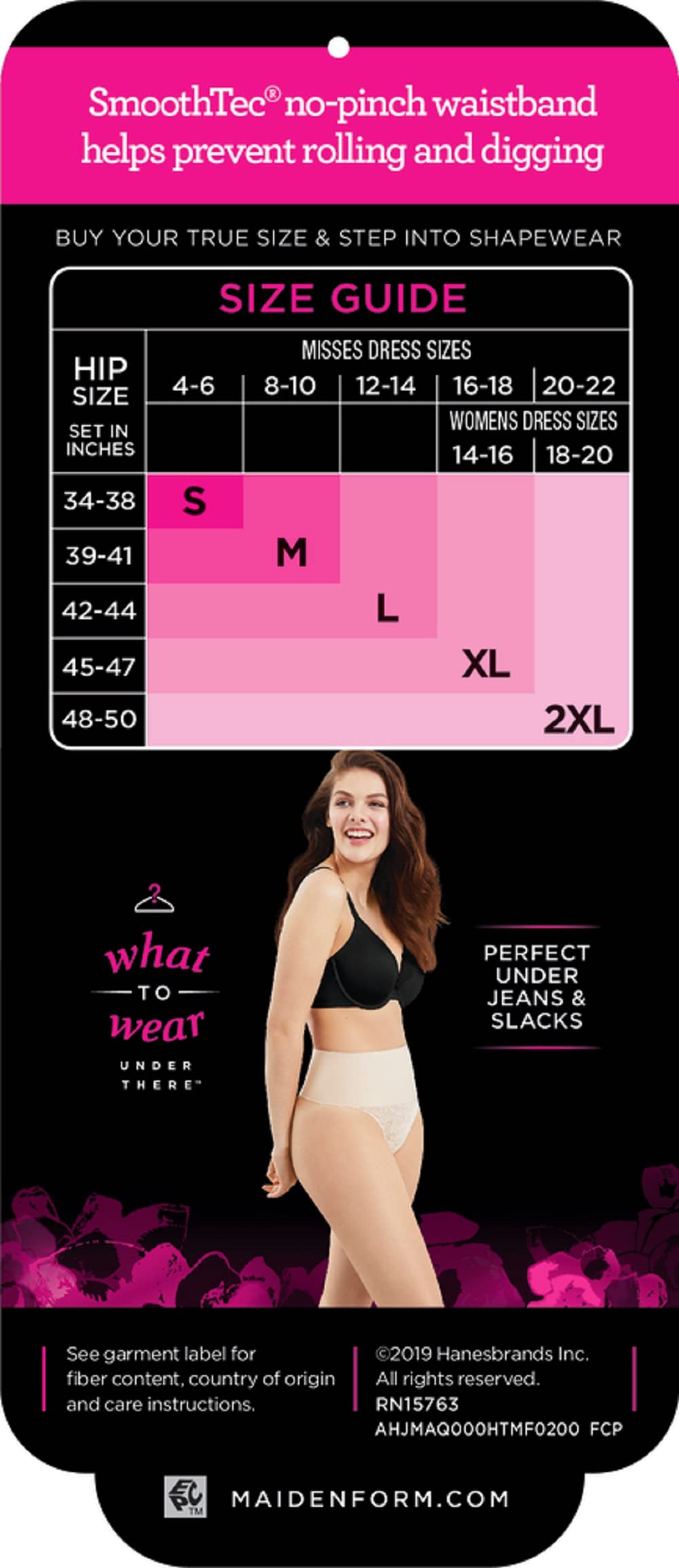 Maidenform womens Tame Your Tummy Shaping Lace Thong With Cool Comfort Dm0049 Waist Shapewear, Black Lace, X-Large US