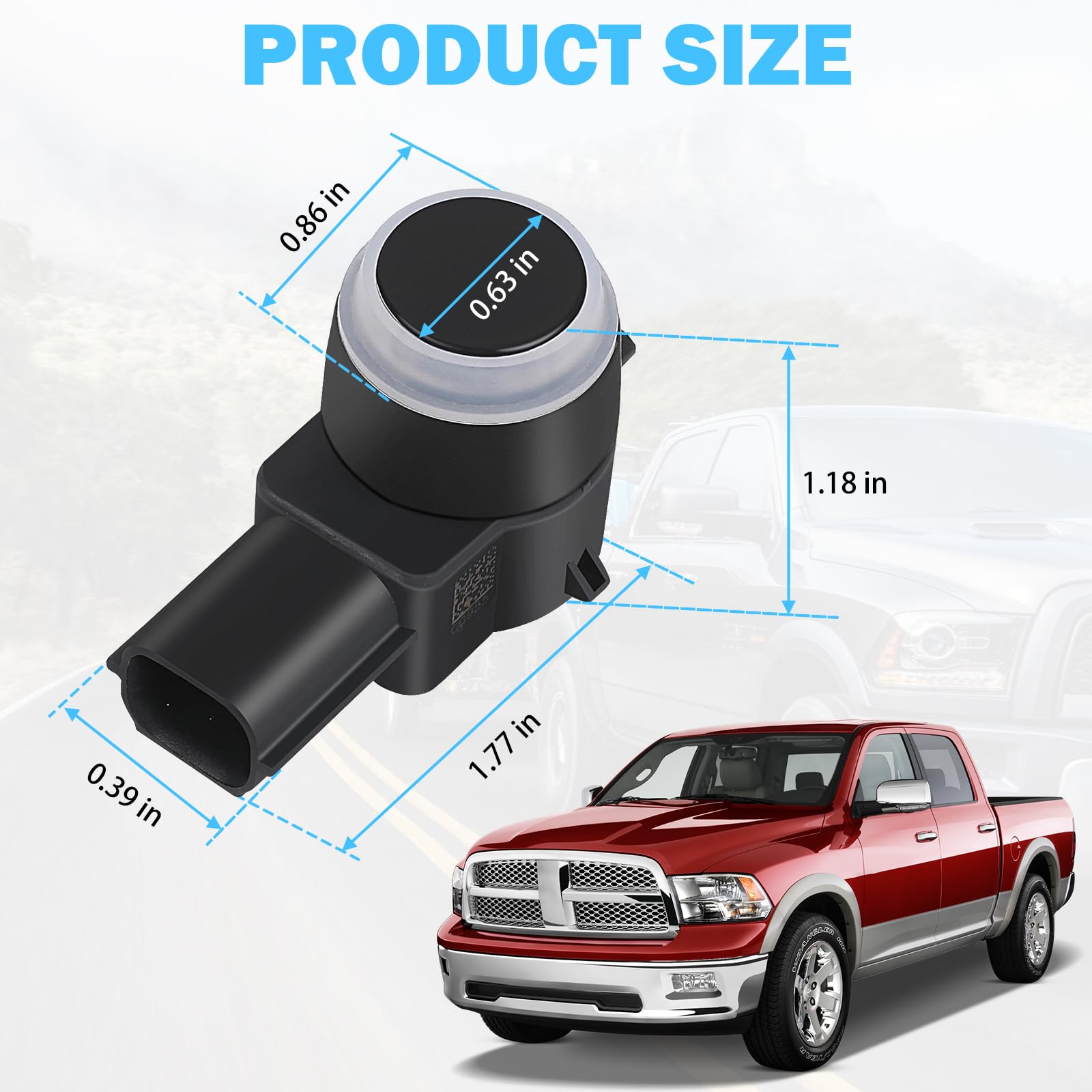 SHINEHOME 4 PCS PDC Parking Assist Sensor - Compatible with Dodge Journey, Durango, Ram 1500 2500 3500, Jeep Commander, Liberty, Grand Cherokee - Replace 1EW63TZZAA - Reverse Backup Parking Sensor