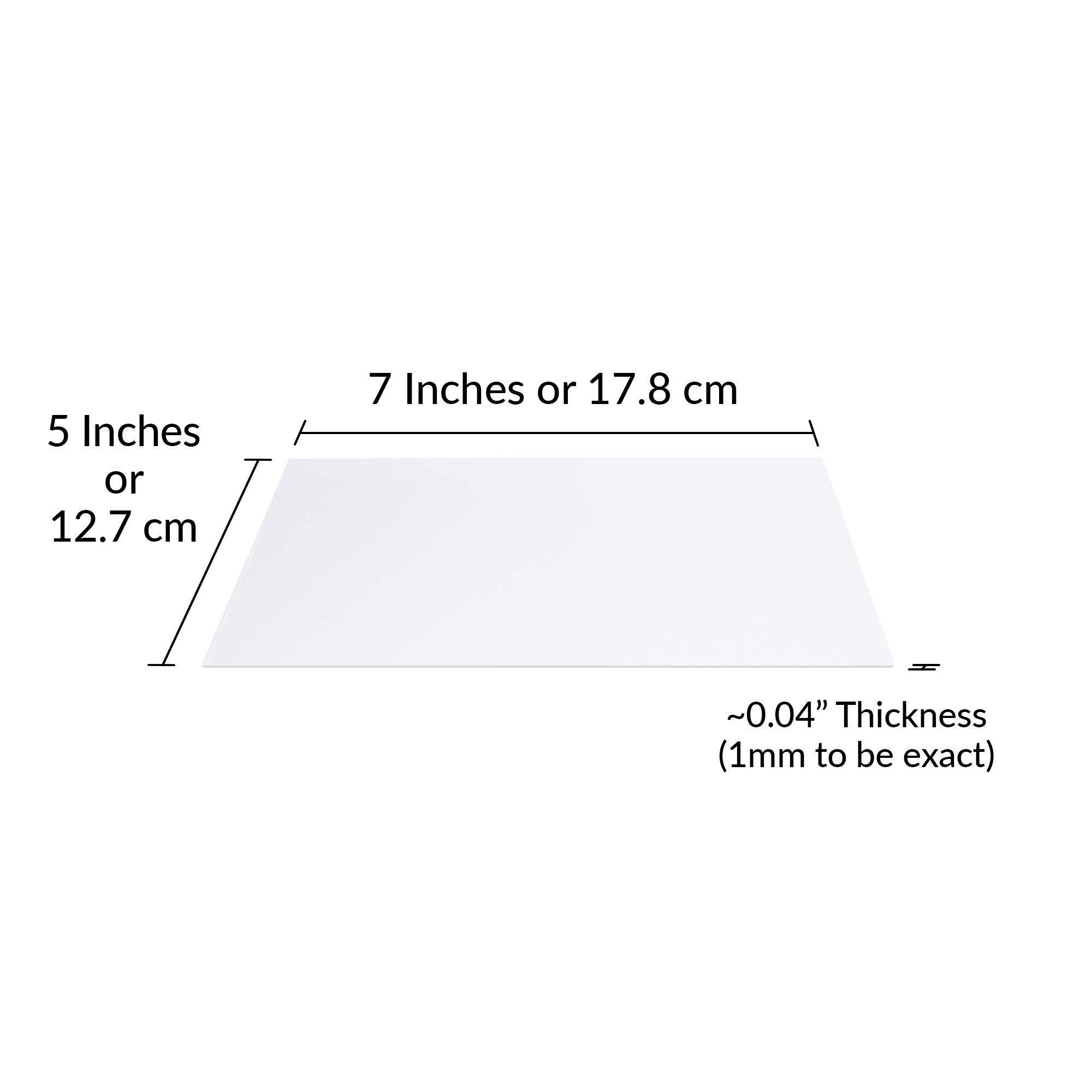 SimbaLux Acrylic Sheet Clear Plexiglass 5” x 7” 0.04” Thick (1mm) Pack of 10 Transparent Plastic Plexi Glass Board with Protective Paper for Photo Frame Replacement, DIY Display Projects, Craft