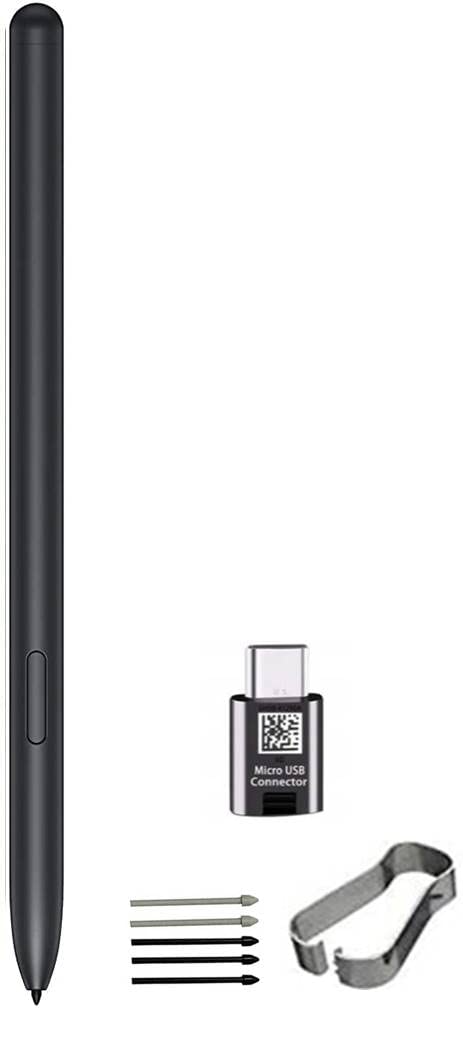 HXHN Galaxy Tab S7 FE Stylus Pen Replacement for Samsung Galaxy Tab S7 FE / S7 / S7 + Plus S Pen (without Bluetooth)+Type-C Adaperd and Tips/Nibs (Black)