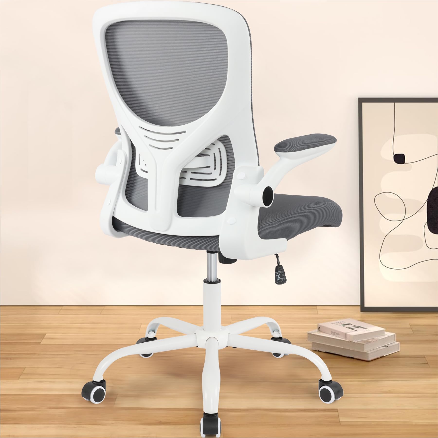 400lb Big and Tall Office Chair for Heavy People, Heavy Duty Ergonomic Mesh Chair Computer Executive Desk Chair with Wide Thick Seat, Adjustable Height and Armrests, Black