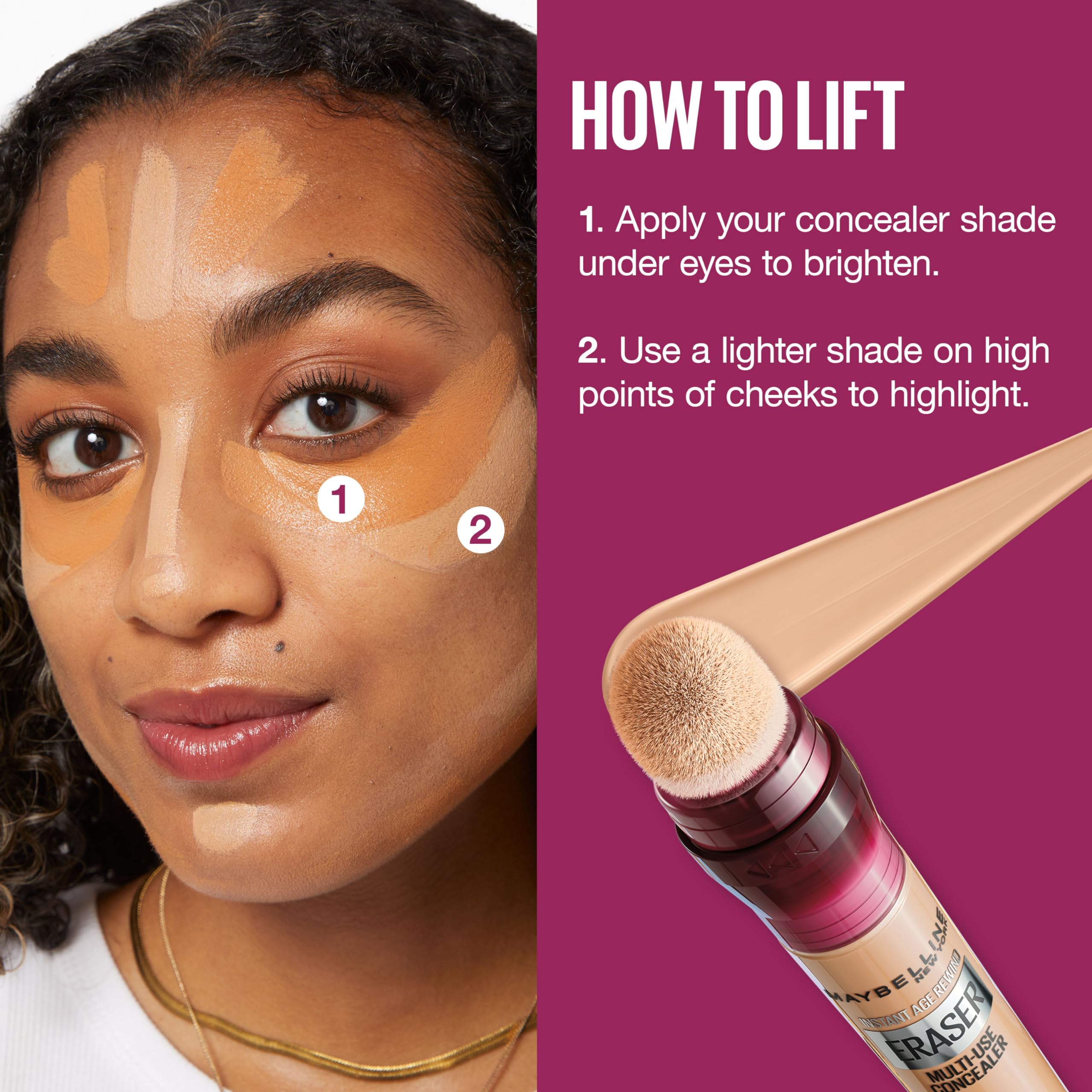 Maybelline Instant Age Rewind Eraser Dark Circles Treatment Multi-Use Concealer, 144, 1 Count (Packaging May Vary)