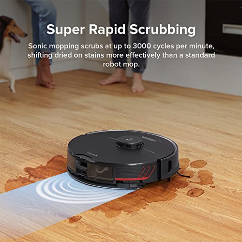 roborock S7 MaxV Plus Robot Vacuum and Sonic Mop with Auto-Empty Dock, ReactiveAI 2.0 Obstacle Avoidance, Real-Time Video Call, 5100Pa Suction, Perfect for Pet Hair