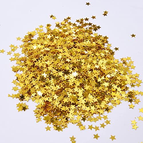 EBOOT Star Confetti Star Table Confetti Metallic Foil Stars Sequin for Party Wedding Decorations, 30 Grams/ 1 Ounce (Gold)