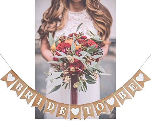 Shimmer Anna Shine Bride to Be Burlap Banner for Bridal Shower, Bachelorette, Engagement and Wedding Party Decorations
