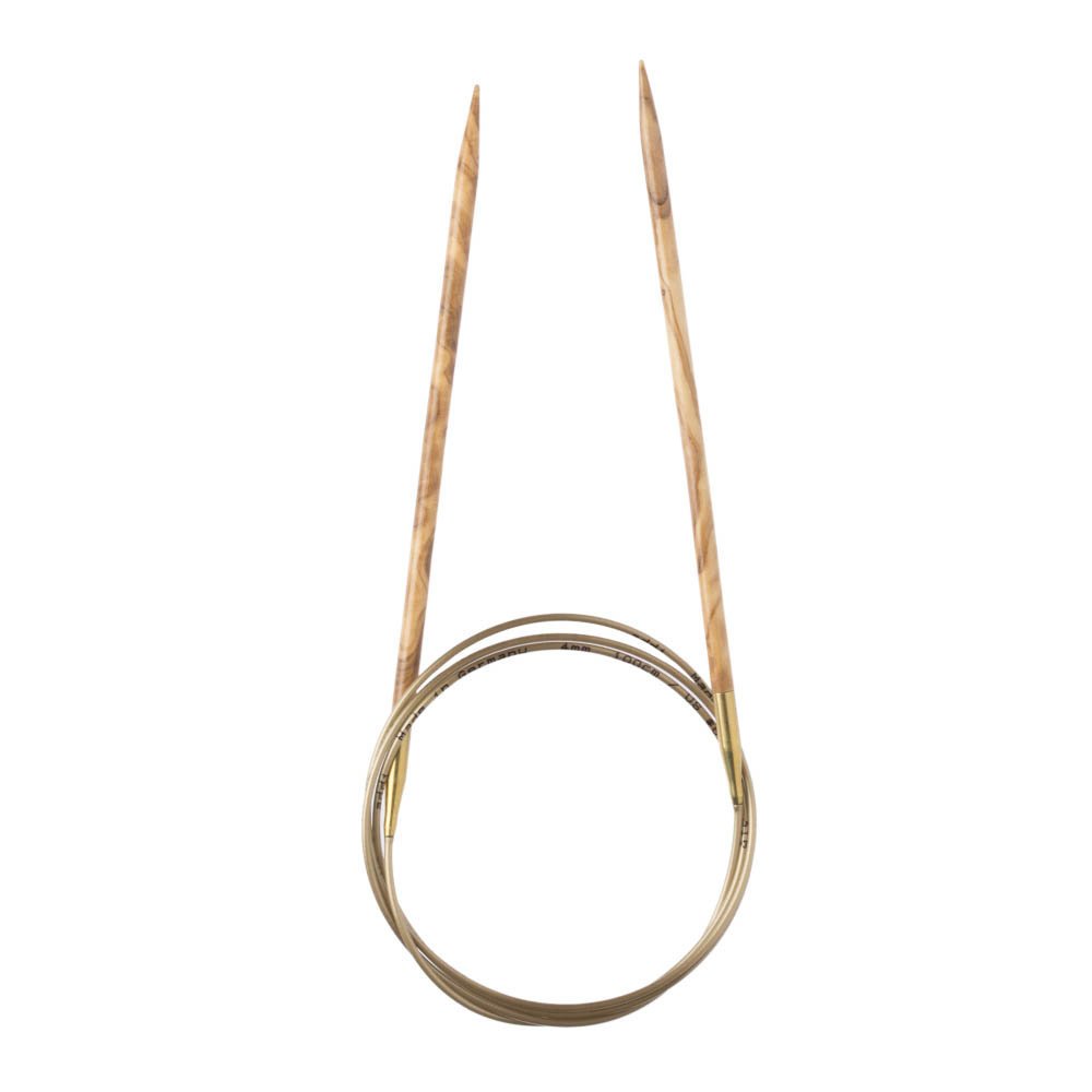 Addi Olive Wood 32 inch (80cm) Circular Knitting Needles; US size 10 (6 mm), Made in Germany - 575-7/80/6