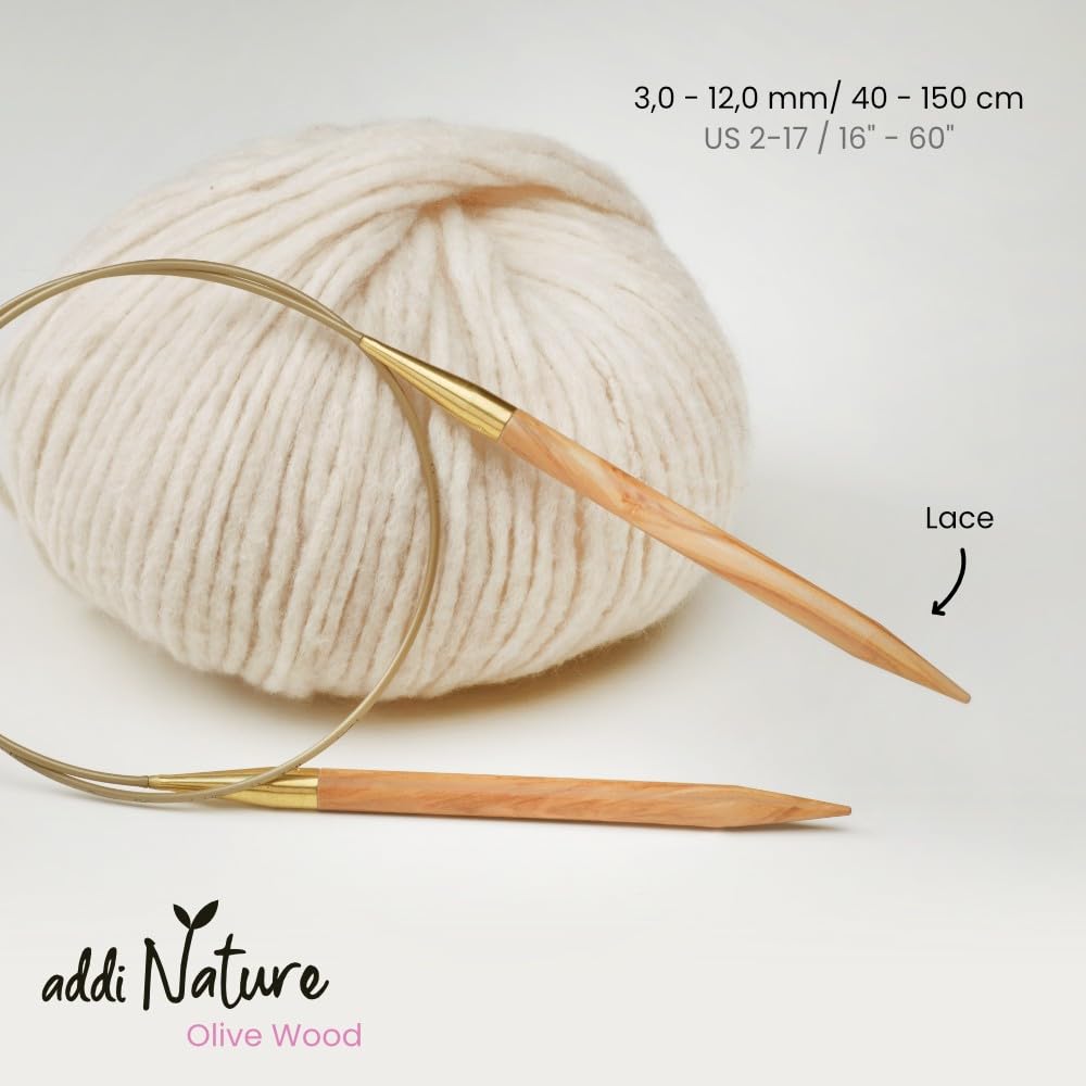 Addi Olivewood Circular Knitting Needles 20"/50cm US2/3mm