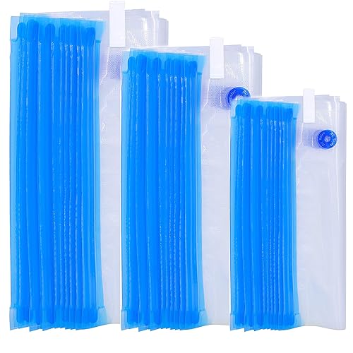20 PCS Reusable Vacuum Sealer Bags for Food & Snack Storage, Meal Prep & Sous Vide, BPA Free Vacuum Zipper Bags, Freezer & Microwave Safe, 3 Sizes, 8" x 8" x 7, 10" x 11" x 7, 13" x 10" x 6, Clear
