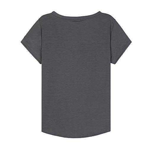 HONG HUI Women's Capri Pajama Sets Plus Size Sleepwear Top with Capri Pants 2 Piece Sleep Set Grey