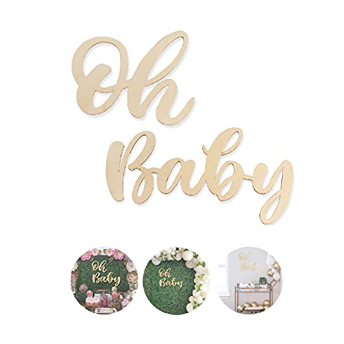 Wood Baby Sign Baby Shower Banner for 1st Birthday Backdrop, Baby Party Sign Wooden Cutout Nursery Decor, Baby Party Banner Event Decorations for Gender Reveal Backdrop ,Baby Announcements
