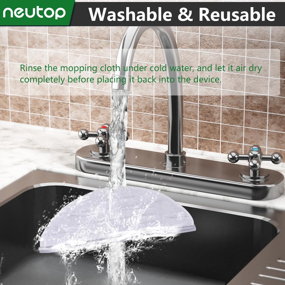 neutop Mop Cloths Pads, Compatible with Roborock S8, S8+, S7, S7+, S7 MaxV Plus/MaxV Ultra/Pro Ultra, Robot Vacuum Cleaners, Washable Spare Parts Accessories, 6-Pack.