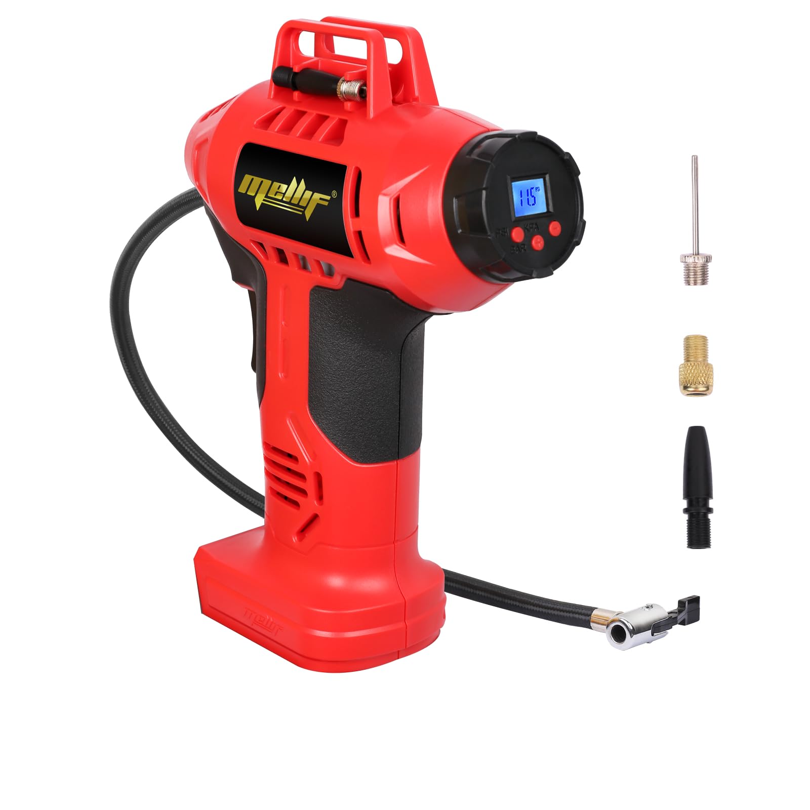 Cordless Tire Inflator Air Compressor Compatible with Milwaukee 18V Battery, 160PSI Portable Handheld Air Pump with Digital Pressure Gauge for Cars Motorcycles Bikes Sport Balls(Tool Only)