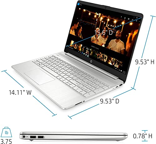 HP 15.6" HD Laptop Computer 2022, AMD Athlon Silver 3050U (Beats i3-7100U) Up to 3.2GHz, 16GB RAM, 256GB SSD, Webcam, USB-C, Wins 10 W/ 1 Year of Microsoft365, Mouse, Sleeve, Silver