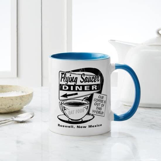 CafePress Flying Saucer Diner Mug Ceramic Coffee Mug, Tea Cup 11 oz