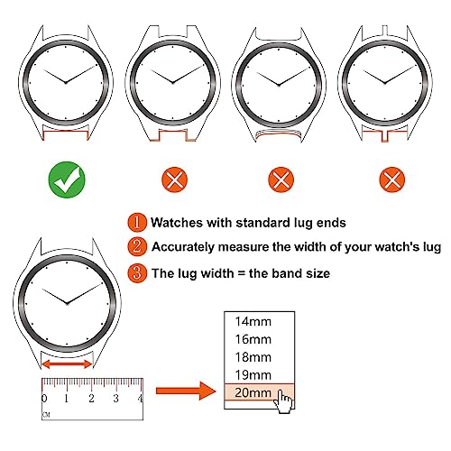 ANNEFIT Genuine Leather Watch Strap for Women, Quick Release Replacement Band 14mm (Black)