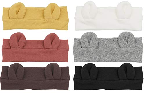 AVAUMA Baby Girl Boy Headbands Bow and Turban, Fits Newborn Infant Toddler and Children Hair Accessories (Bear_MY/DP/BW/WH/GR/BK)