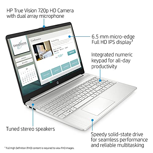 hp 15.6" FHD Laptop for Business & Student, AMD Athlon Silver 3050U (up to 3.2GHz, Beat i5-7200U), 8GB RAM, 256GB SSD, AMD Radeon Graphics, Windows 10 + Microsoft 365