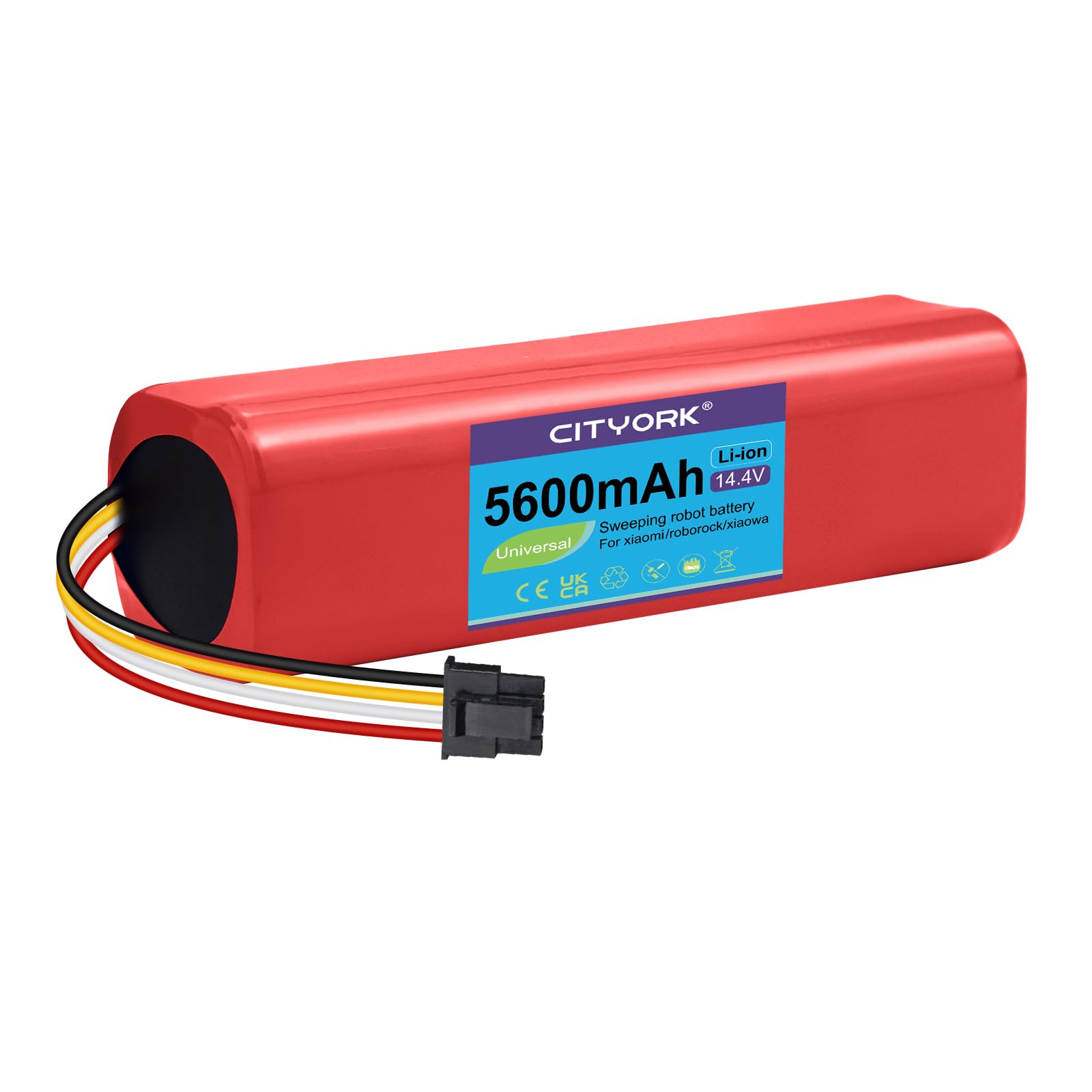 CITYORK Replacement Battery for Xiaomi Roborock S4 S4 Max S5 S5 Max S6 S7 S55 S50 S51 S55, for Xiaowa C10 E25 E20 E35 Vacuum Robot Cleaner, 5600mAh 14.4V