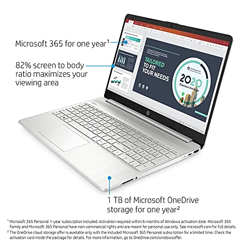hp 15.6" FHD Laptop for Business & Student, AMD Athlon Silver 3050U (up to 3.2GHz, Beat i5-7200U), 8GB RAM, 256GB SSD, AMD Radeon Graphics, Windows 10 + Microsoft 365