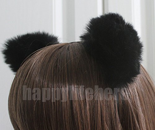 Happylifehere Furry Cat Ears Headband Bear Ears Hairband For Halloween Cosplay Prop White