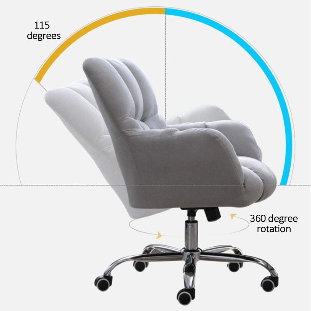 Home Office Chair Mid-Back with Ergonomic Back, Task Chair with Thick Cushion 360° Swivel Computer Chair for Bedroom Dining Living Room,Pink