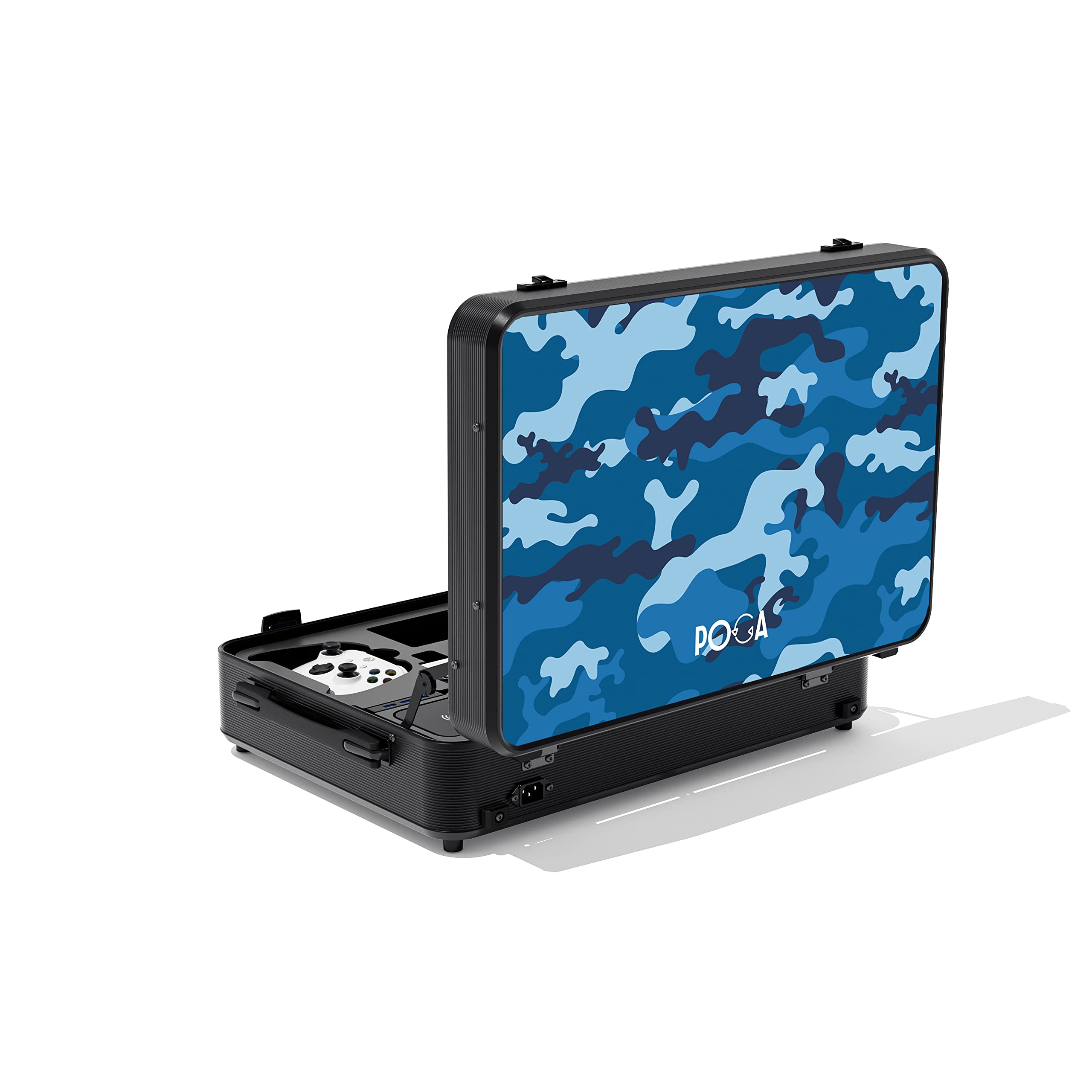 POGA PRO Premium Portable Console Travel Case incl. Trolley and 21,5'' ASUS Gaming Monitor for Xbox Series S - Navy