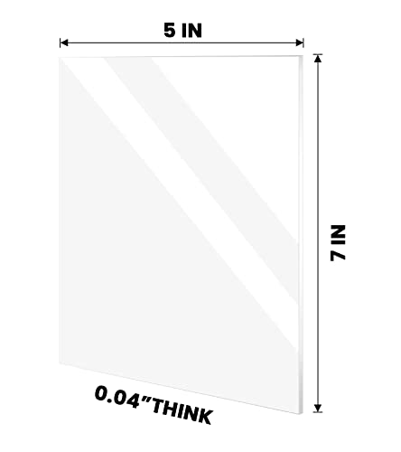 LaVie Home 10 Pack of 5" x 7" PET Sheet/Plexiglass Panels 0.04" - Quality Shatterproof, Lightweight, and Affordable Glass Alternative. Use for Crafting Projects, Picture Frames, Protective Film