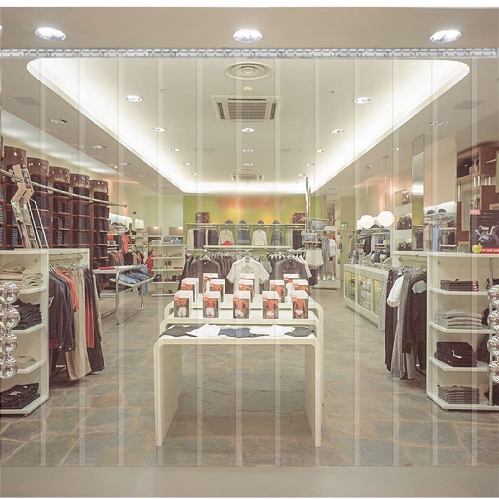 PVC Plastic Air Conditioner Partition Curtain,Clear Waterproof Commercial Industrial PVC Plastic Door Curtain 0.08”Thick for Warehouse Doors, Walk-in Freezers (Size : 120x220cm/47.24x86.61in)