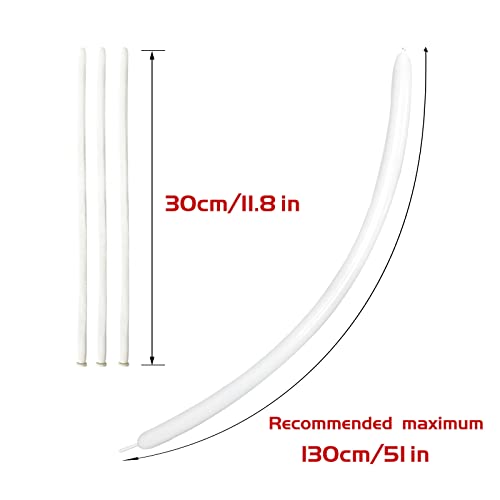 Long Balloons, Premium 260Q Twisting Sculpting Balloons for Animal Shape Birthdays Clowns White Pack of 100